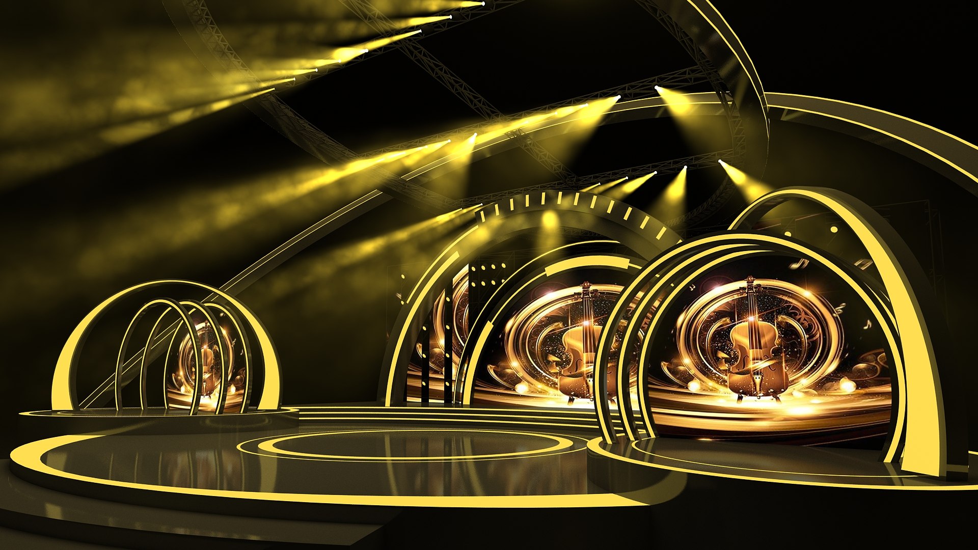 Virtual Concert Stage 02 3D - TurboSquid 2192707