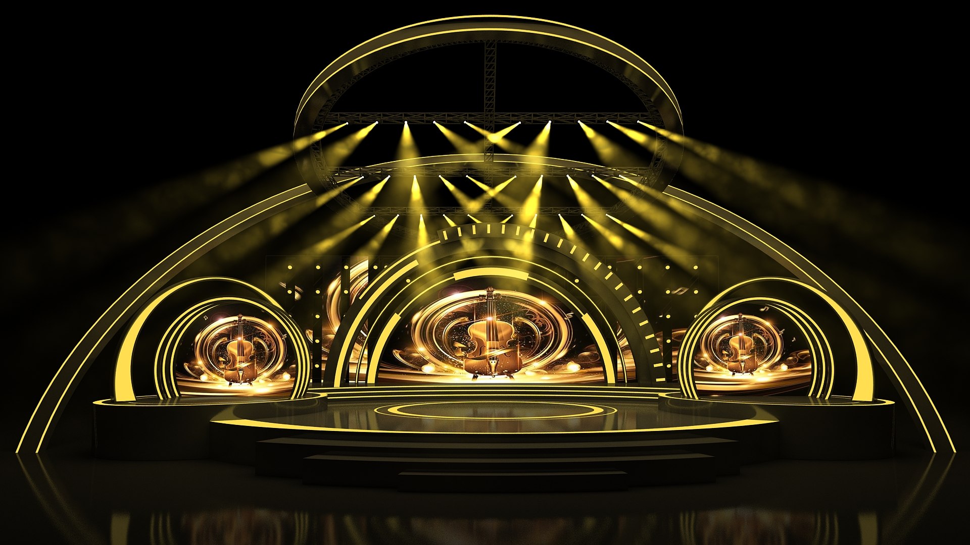 Virtual Concert Stage 02 3D - TurboSquid 2192707