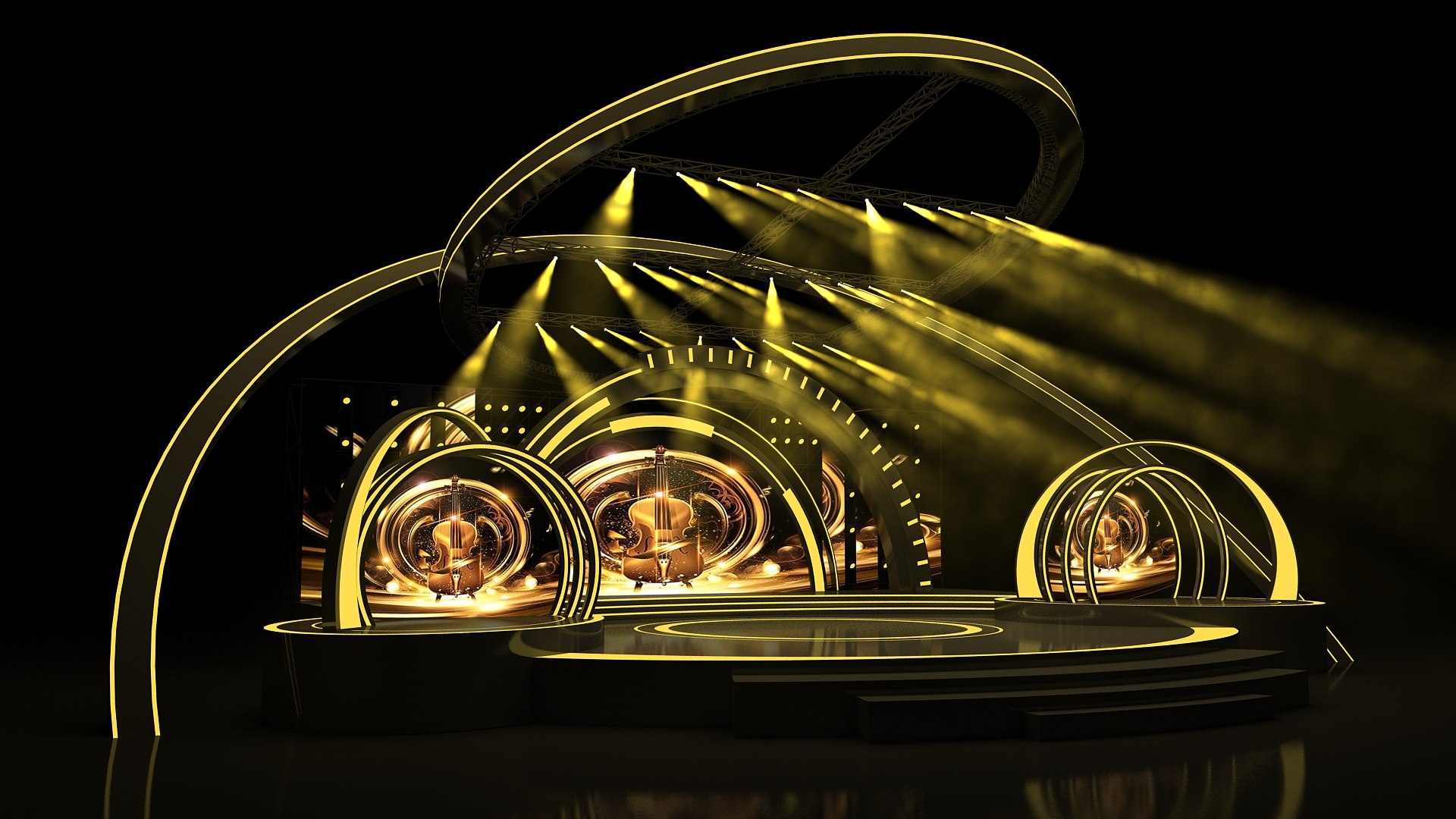 Virtual Concert Stage 02 3D - TurboSquid 2192707