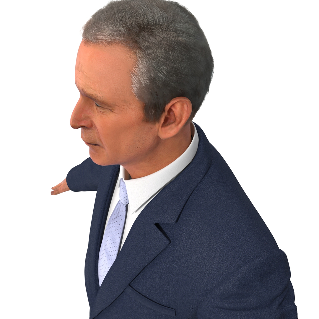 3d model george w bush hair