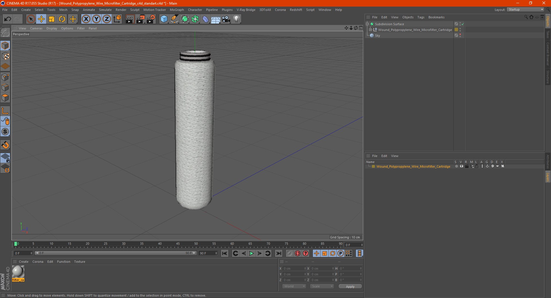 Wound Polypropylene Wire Microfilter Cartridge 3D Model - TurboSquid ...