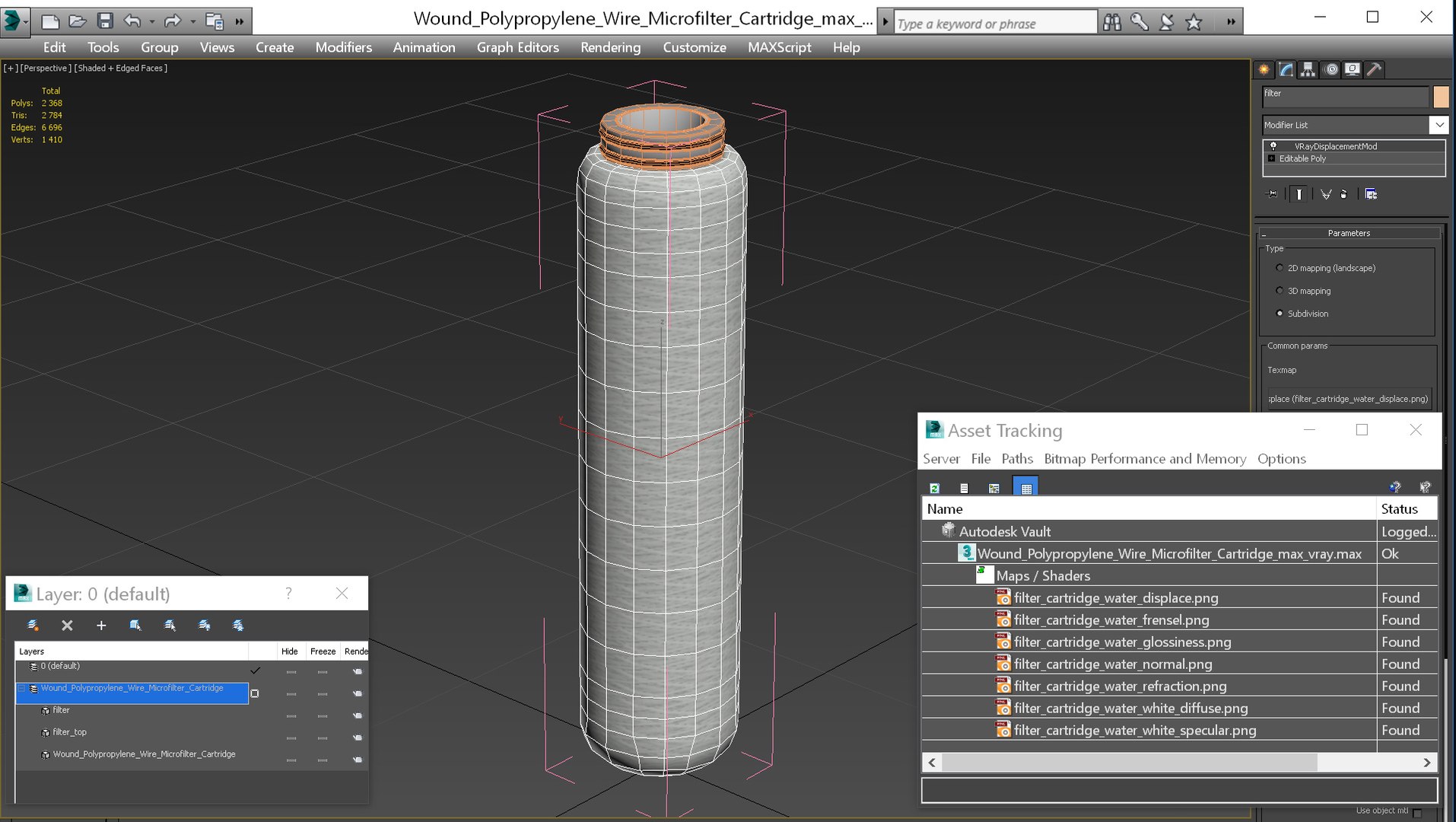 Wound Polypropylene Wire Microfilter Cartridge 3D Model - TurboSquid ...