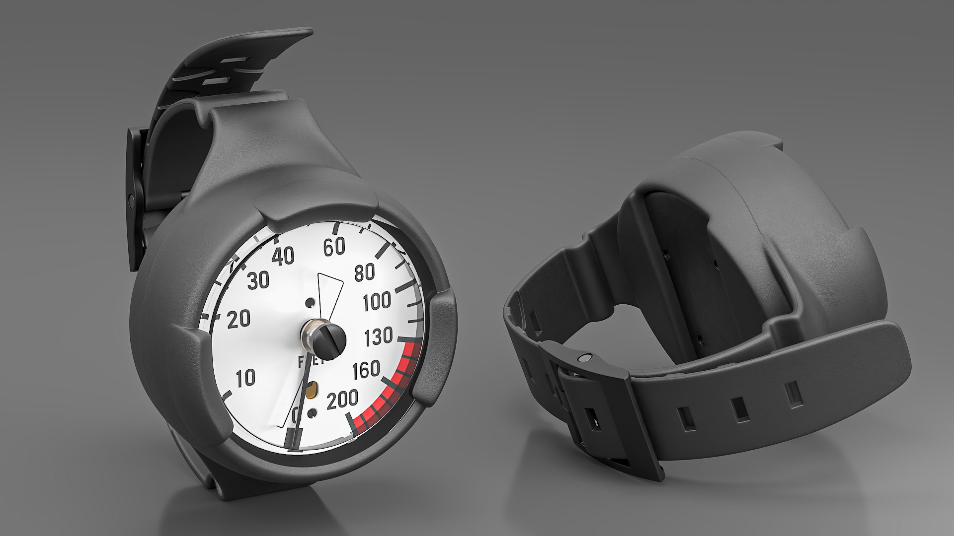 3D Diver Wrist Depth Gauge Model - TurboSquid 2384768