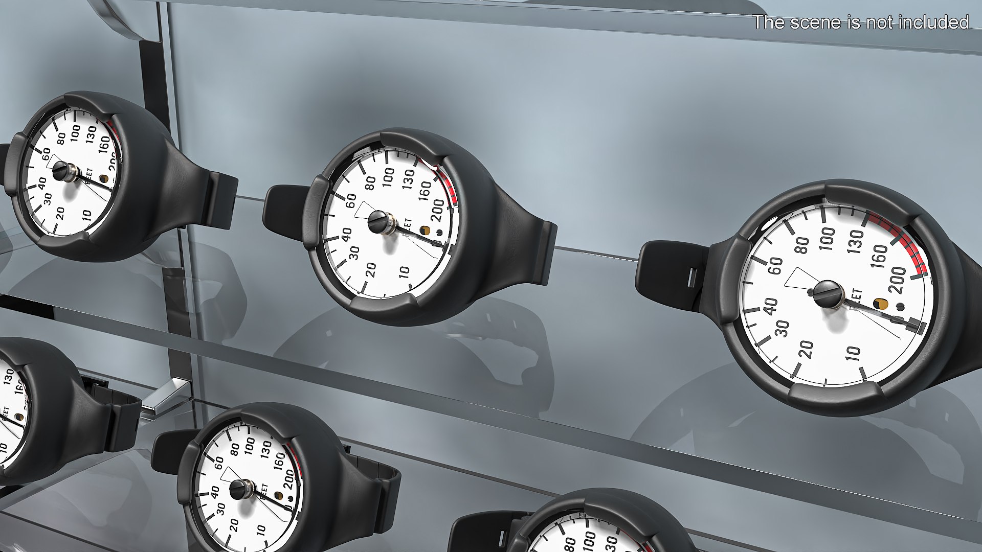 3D Diver Wrist Depth Gauge Model - TurboSquid 2384768