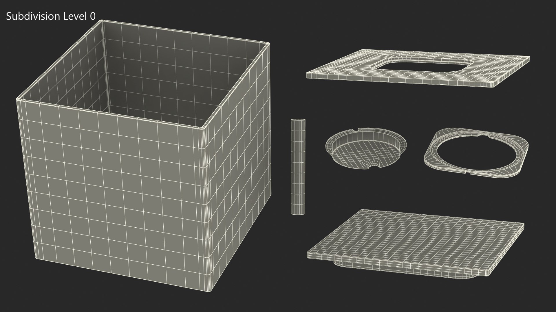 Black Fish Bowl Cube Empty 3D Model - TurboSquid 2134052
