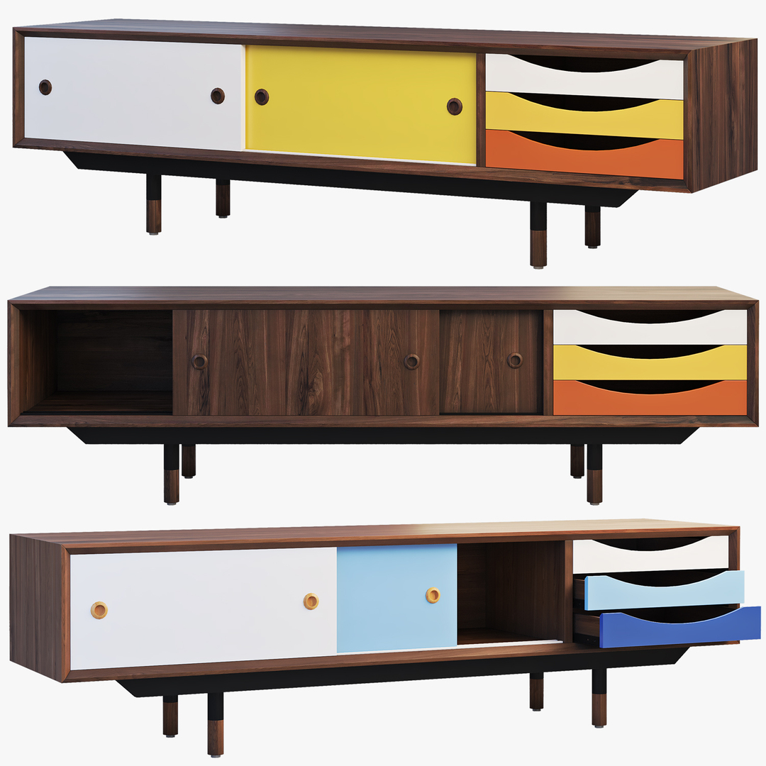 1955 tv cabinet 3 3D model - TurboSquid 1393739