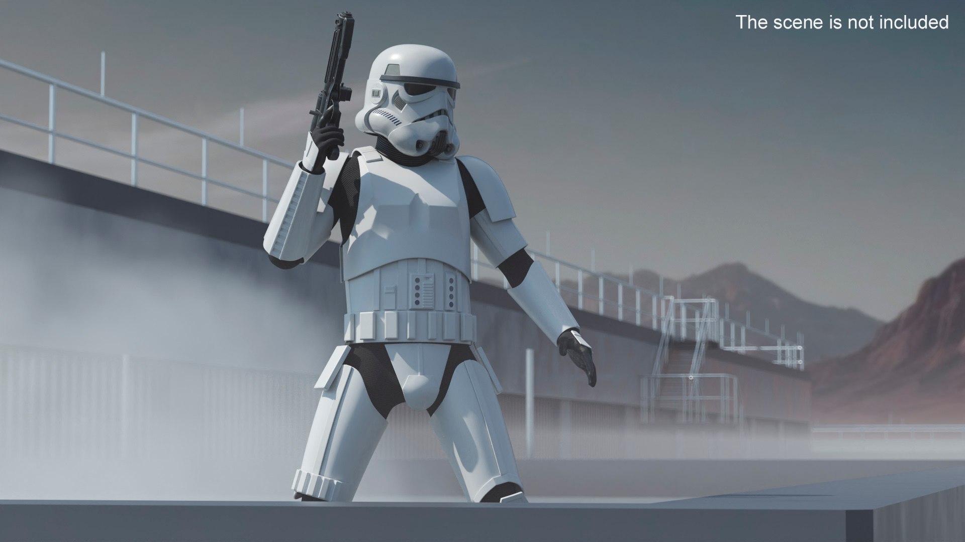 3D Star Wars Imperial Stormtrooper And Blaster Rigged For Maya Model ...