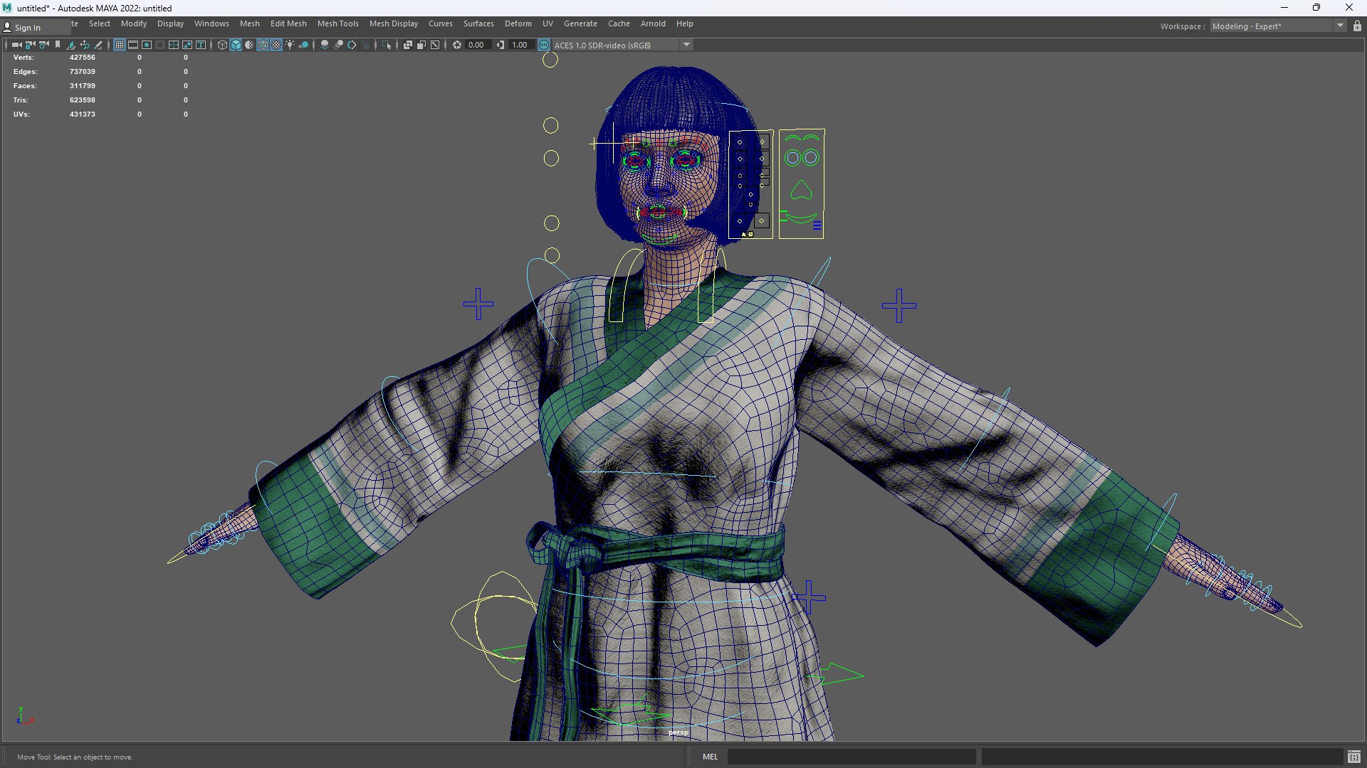 Realistic Asian Woman Kimono Character Traditional 3D Model 3D Model ...