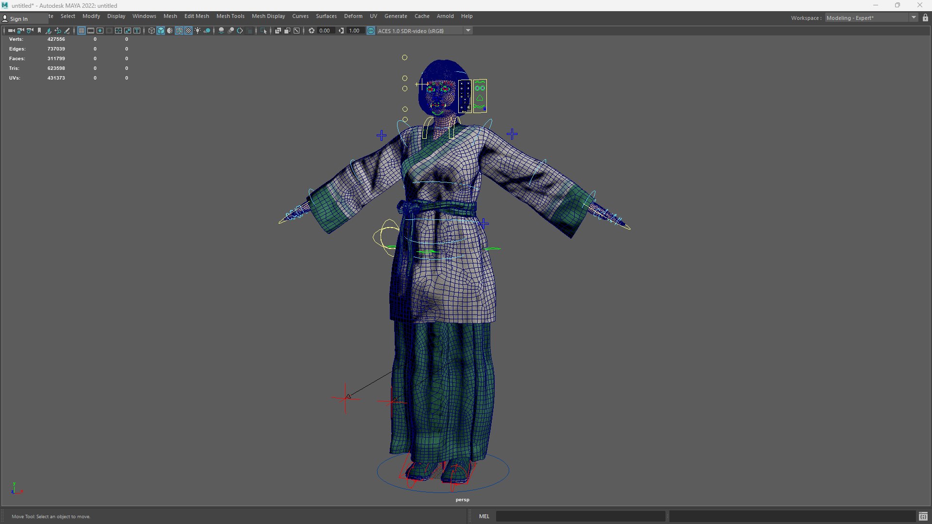 Realistic Asian Woman Kimono Character Traditional 3D Model 3D Model ...