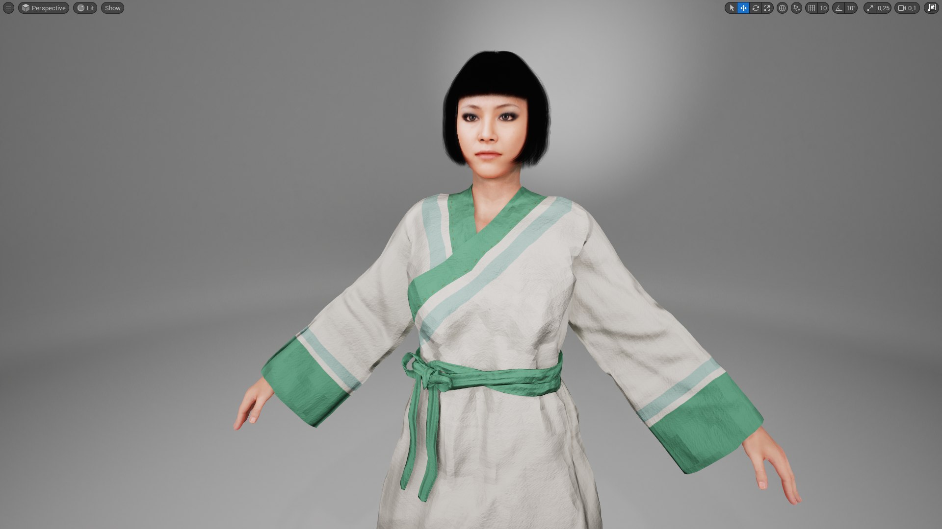 Realistic Asian Woman Kimono Character Traditional 3D Model 3D Model ...