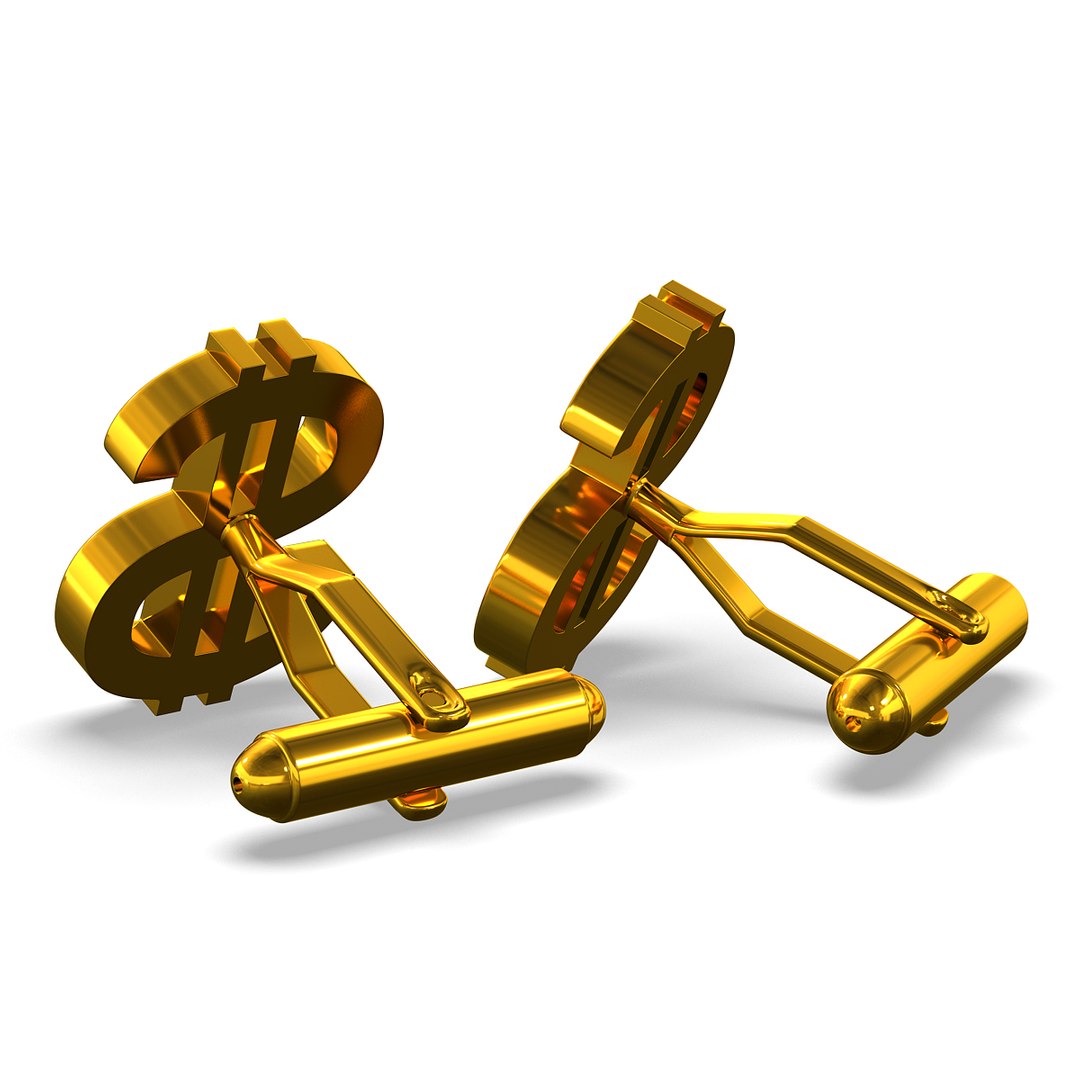 3d model dollar sign cufflinks