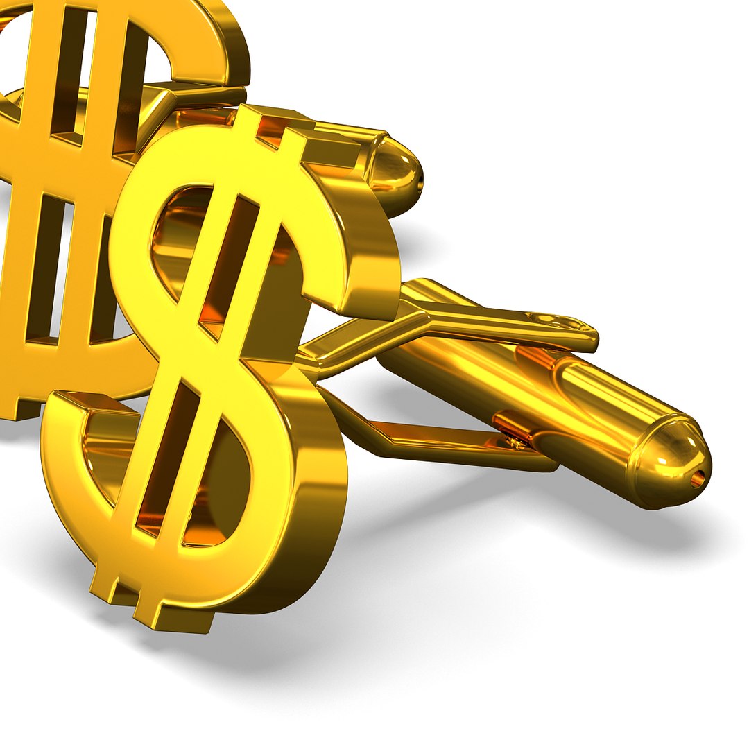 3d model dollar sign cufflinks