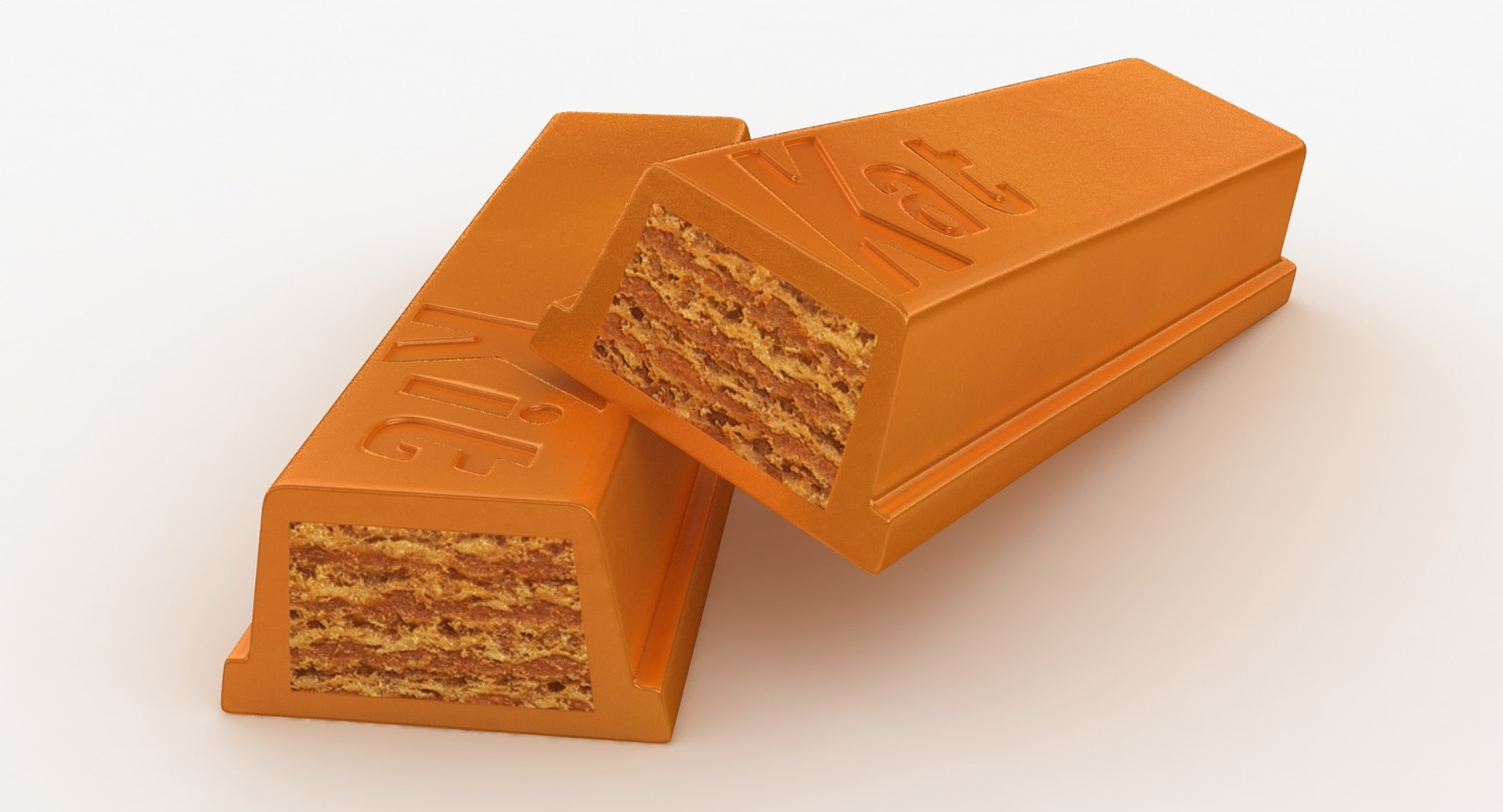 3d realistic broken kit kat