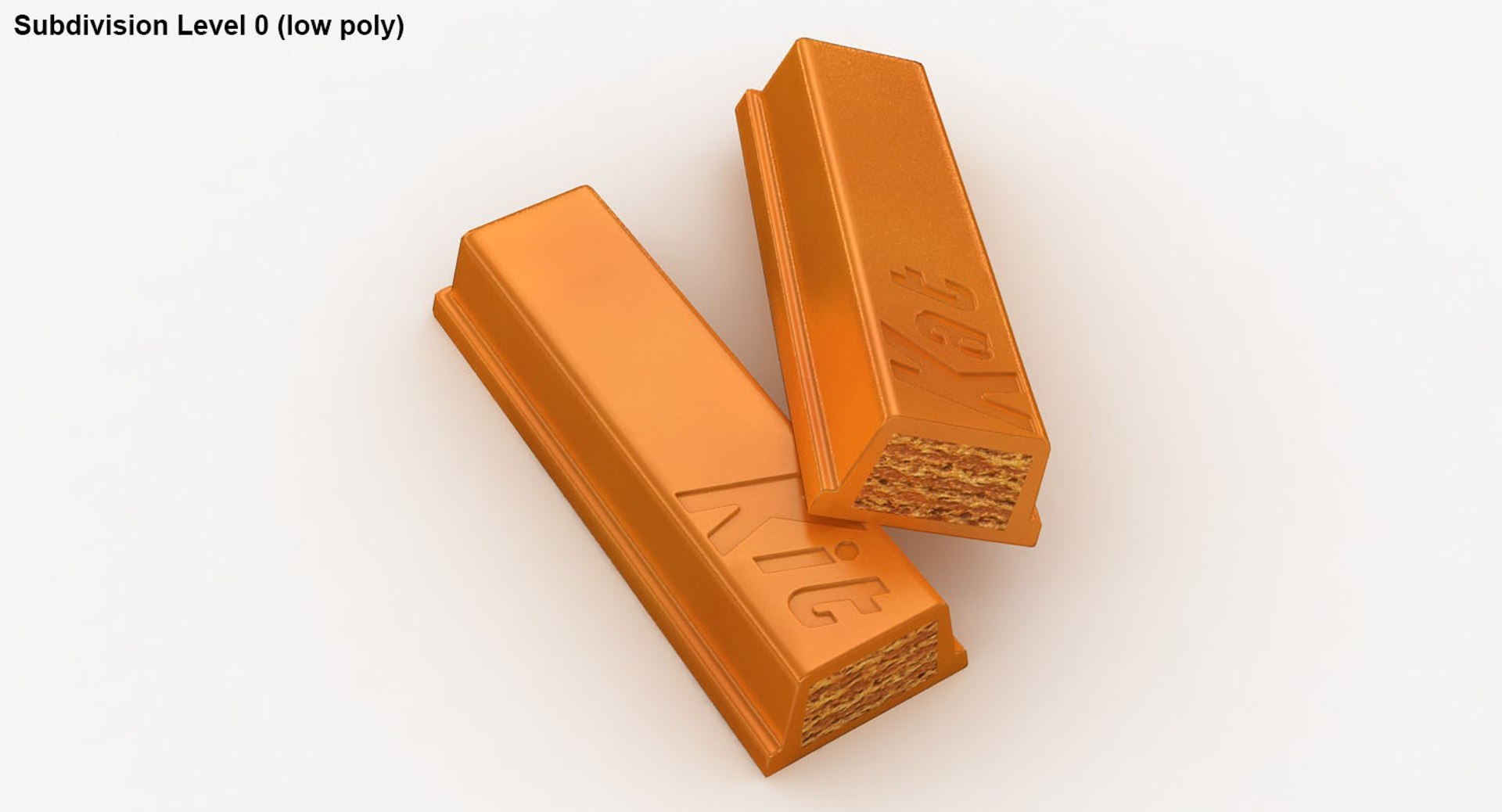 3d realistic broken kit kat