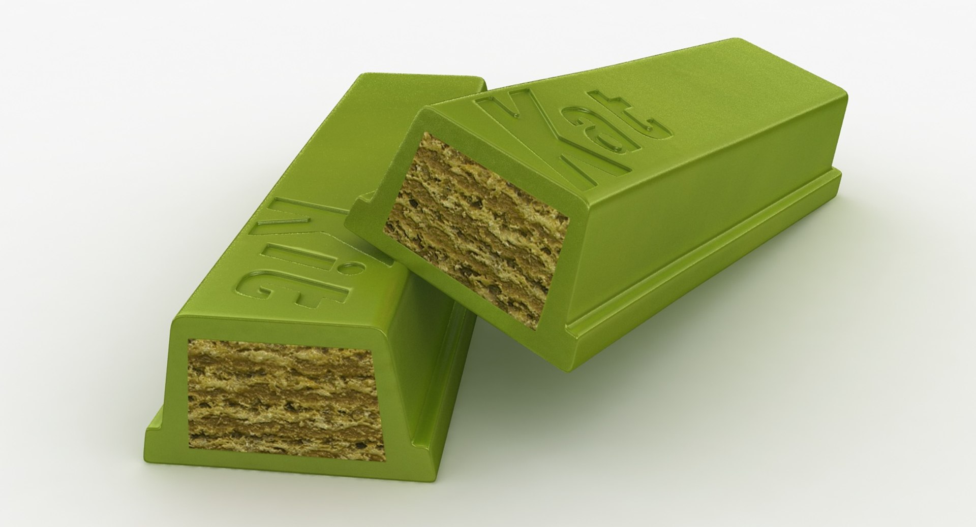 3d realistic broken kit kat