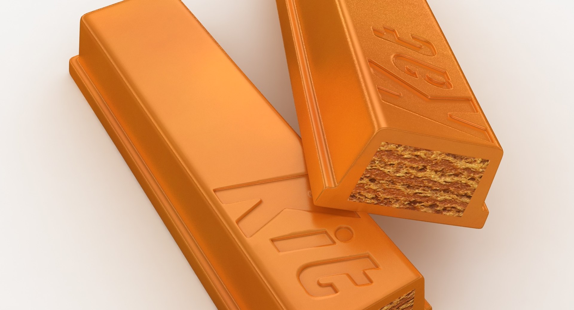 3d realistic broken kit kat