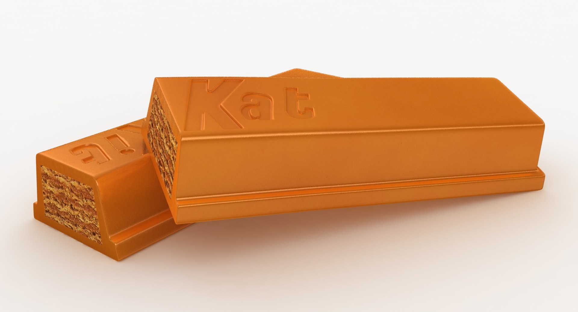 3d realistic broken kit kat