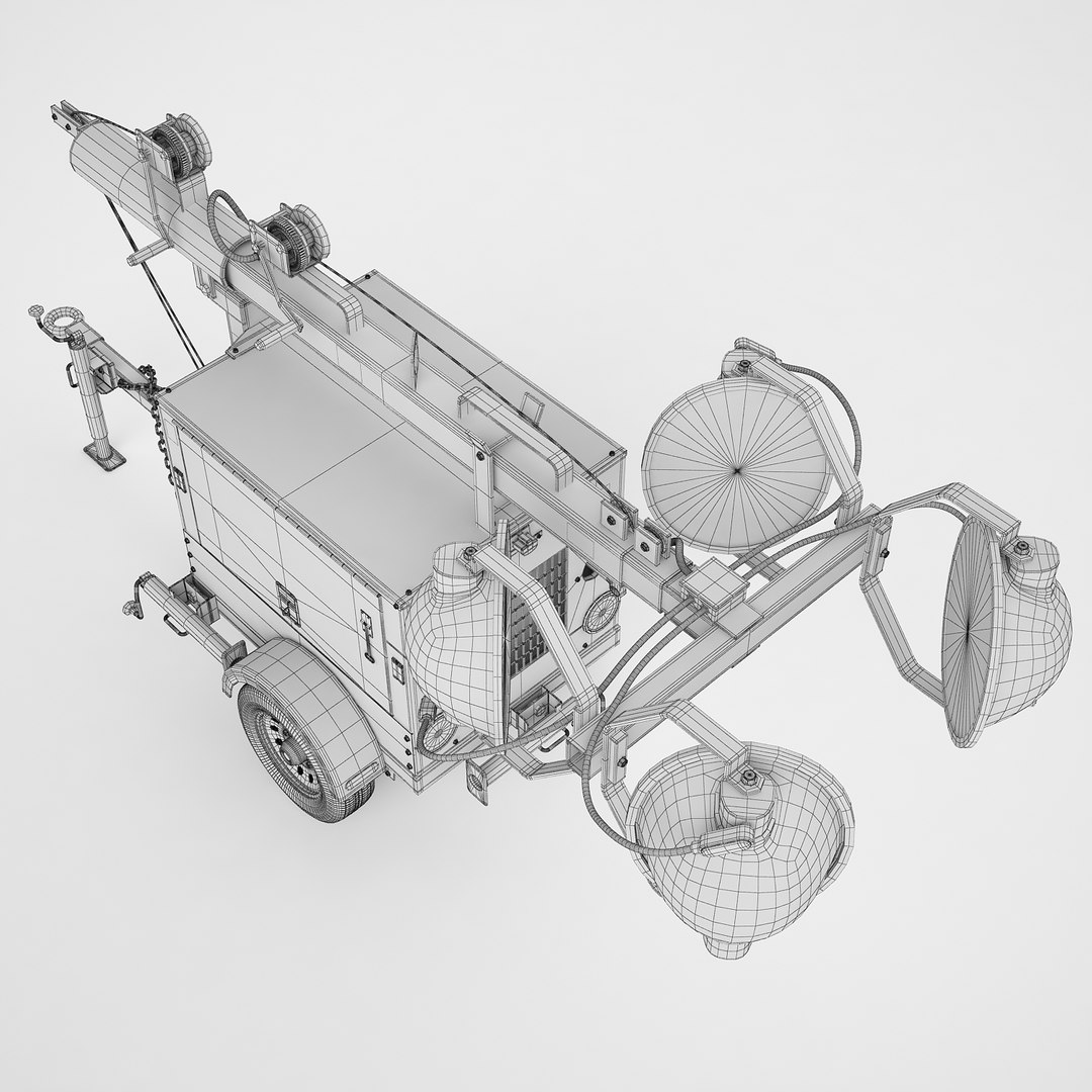 Light Tower Mast 3d Model
