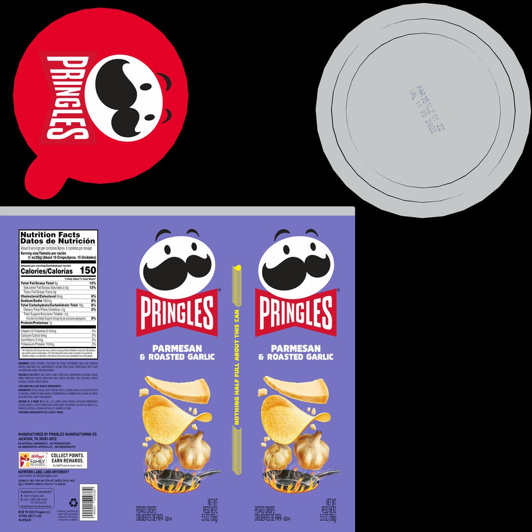 3D Pringles Parmesan And Roasted Garlic Model - TurboSquid 1863111