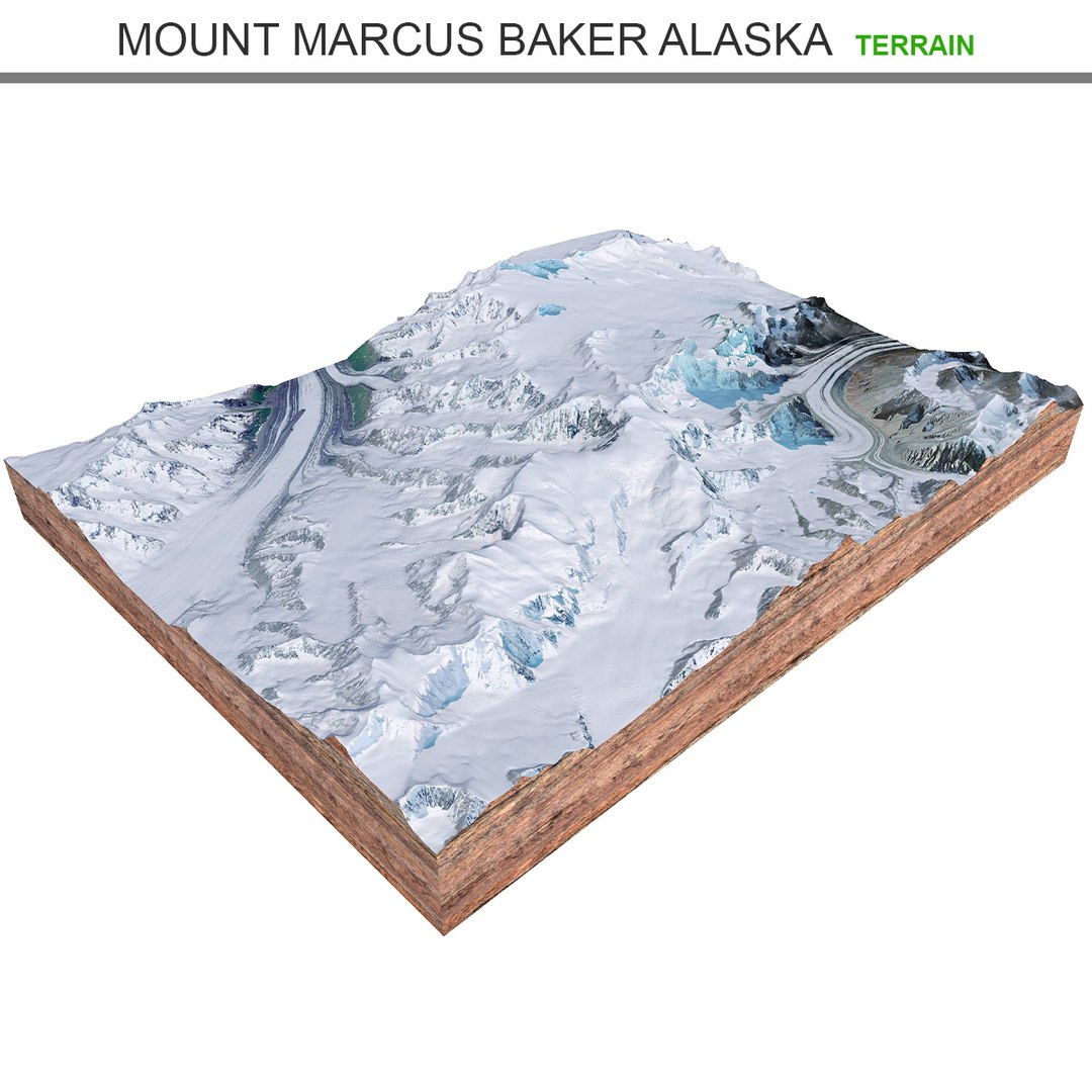 3D Mount Marcus Baker Alaska - TurboSquid 2061857