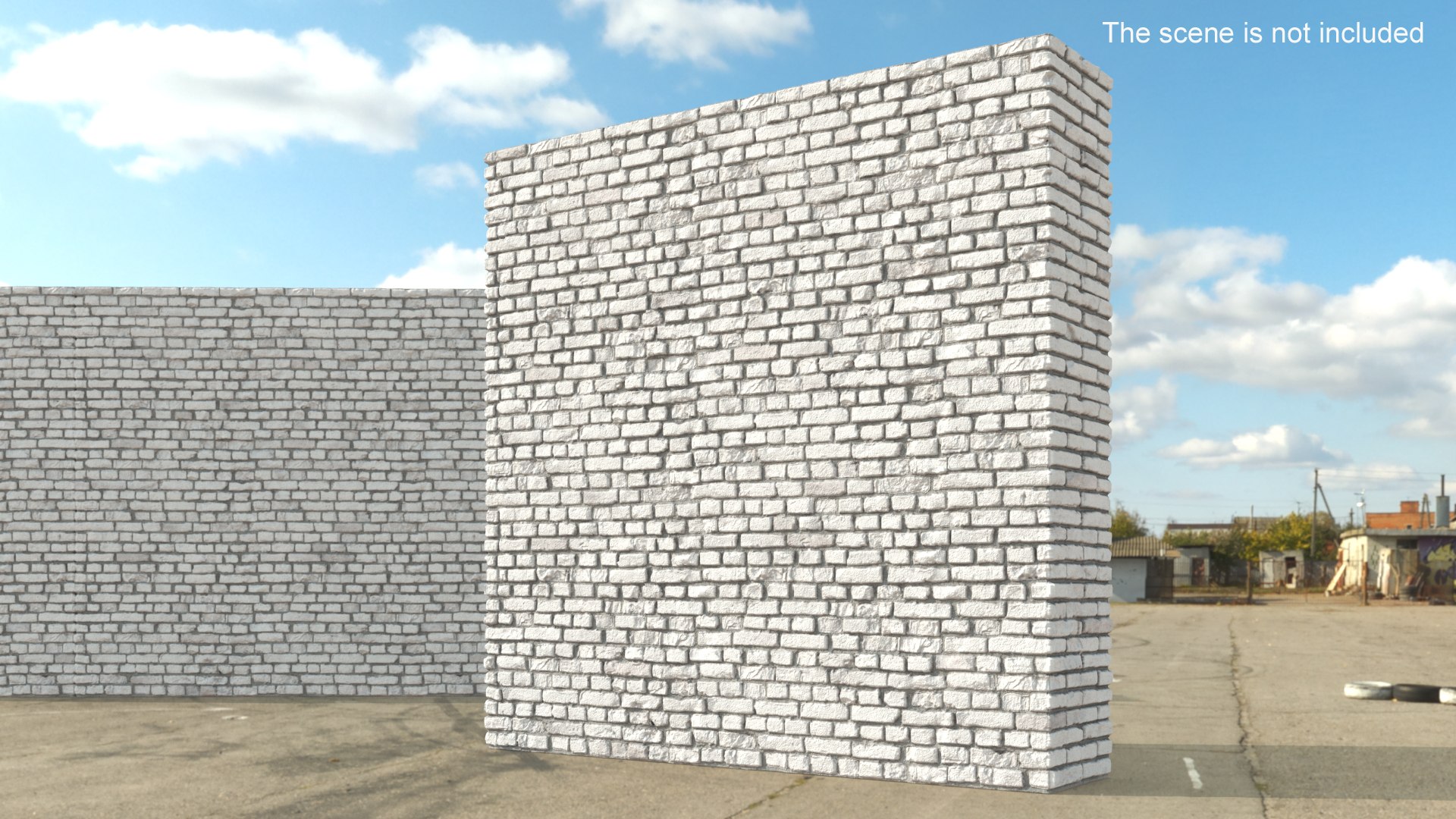 Old Brick White Wall 3D Model - TurboSquid 2297366