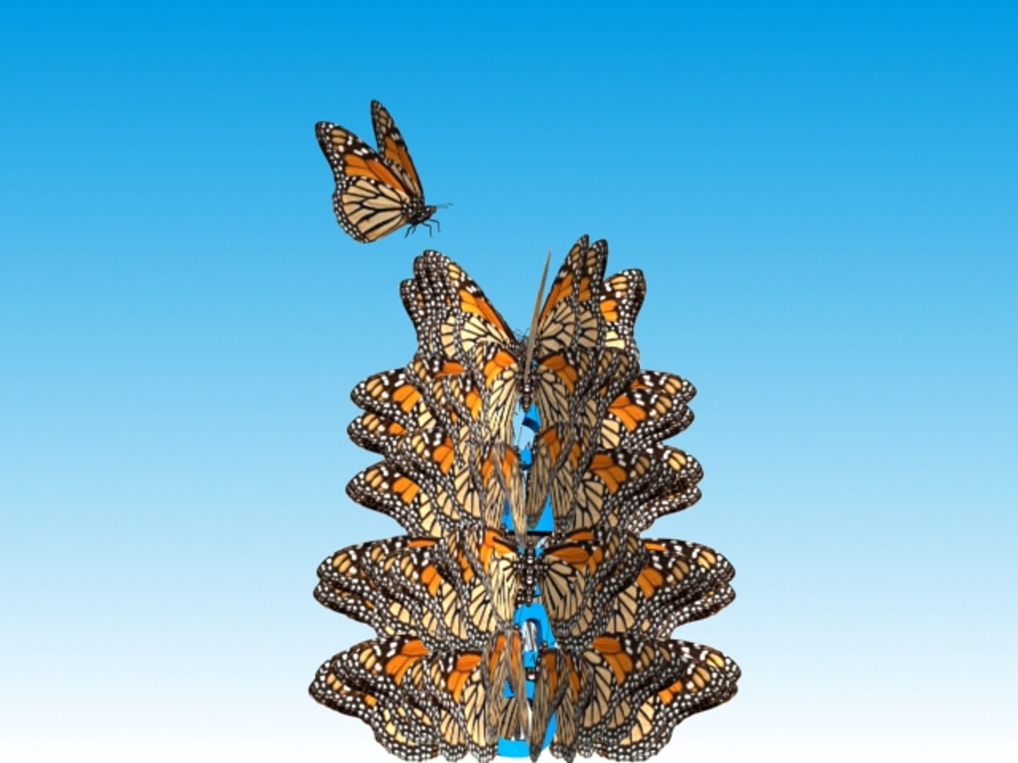 3d Butterflies Reveal Object