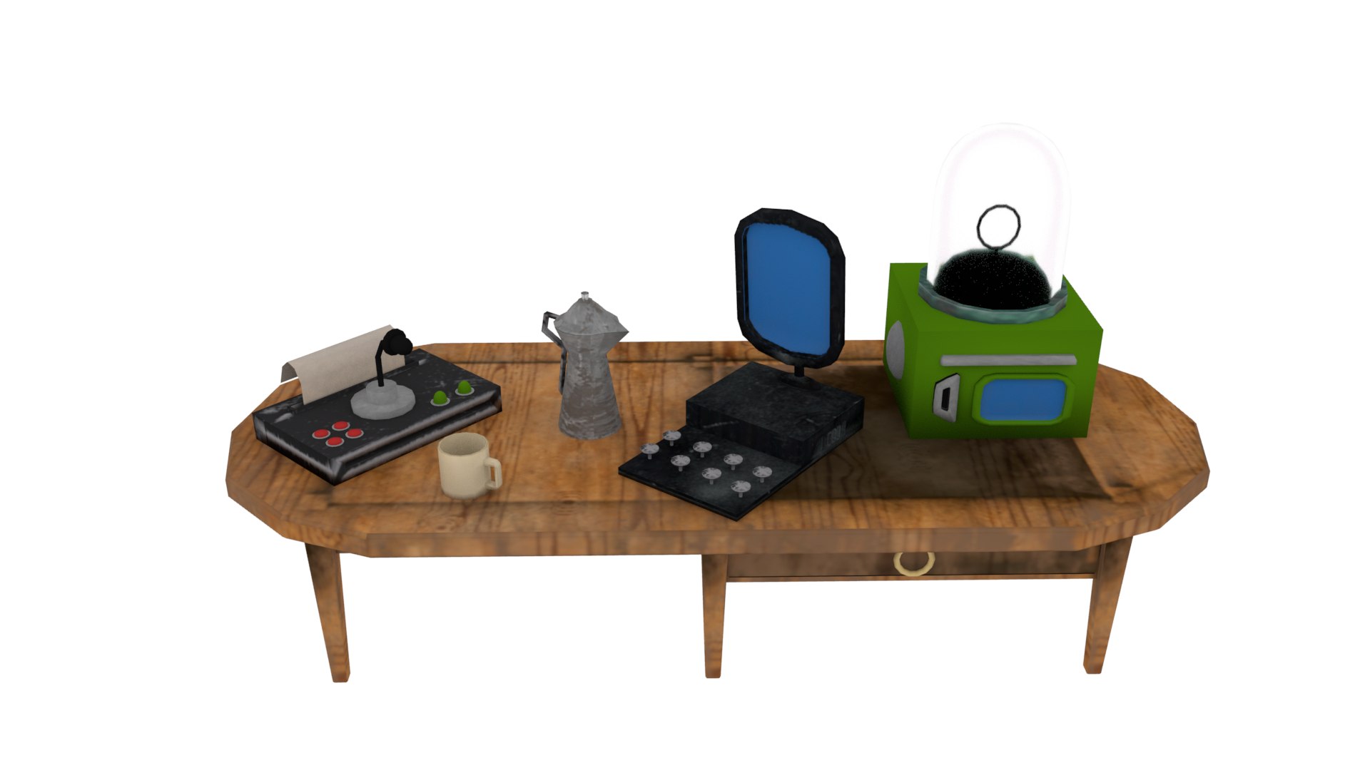 3D Cartoon Wood Table - TurboSquid 1942802