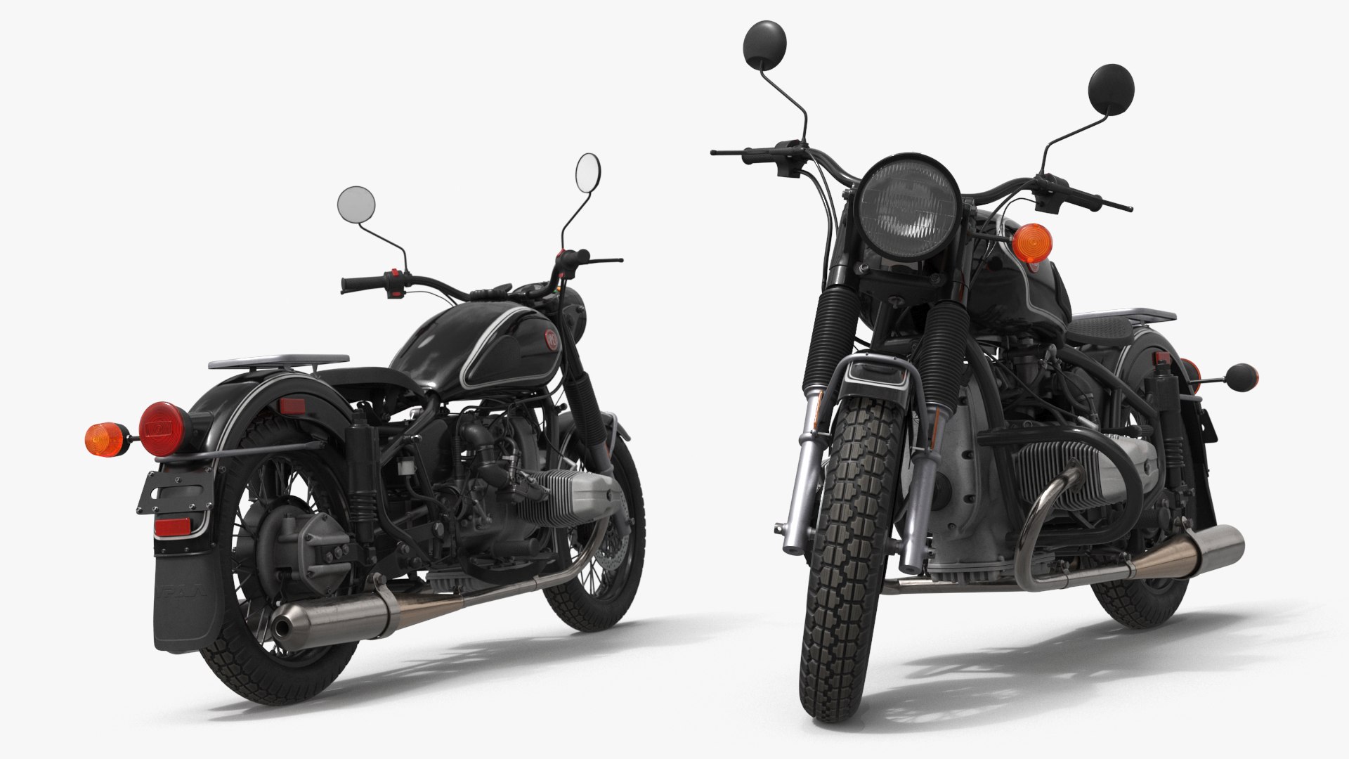 Motorcycle Ural M70 Black Rigged 3D Model - TurboSquid 2397548