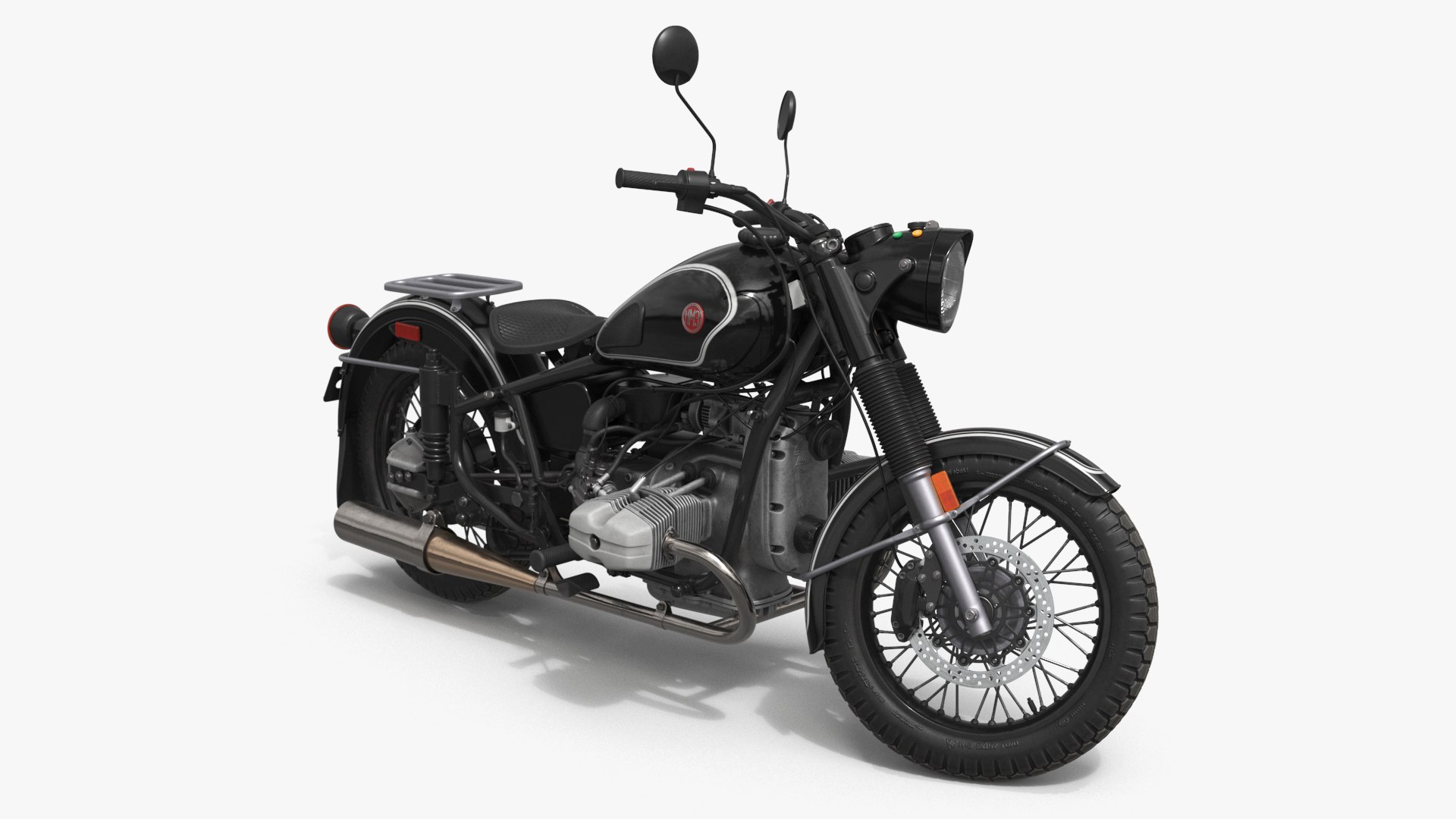 Motorcycle Ural M70 Black Rigged 3D Model - TurboSquid 2397548