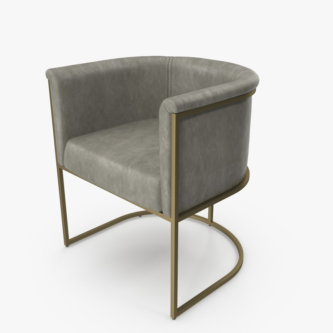 RH WEXLER BARRELBACK LEATHER DINING ARMCHAIR 3D Model - TurboSquid 2099280