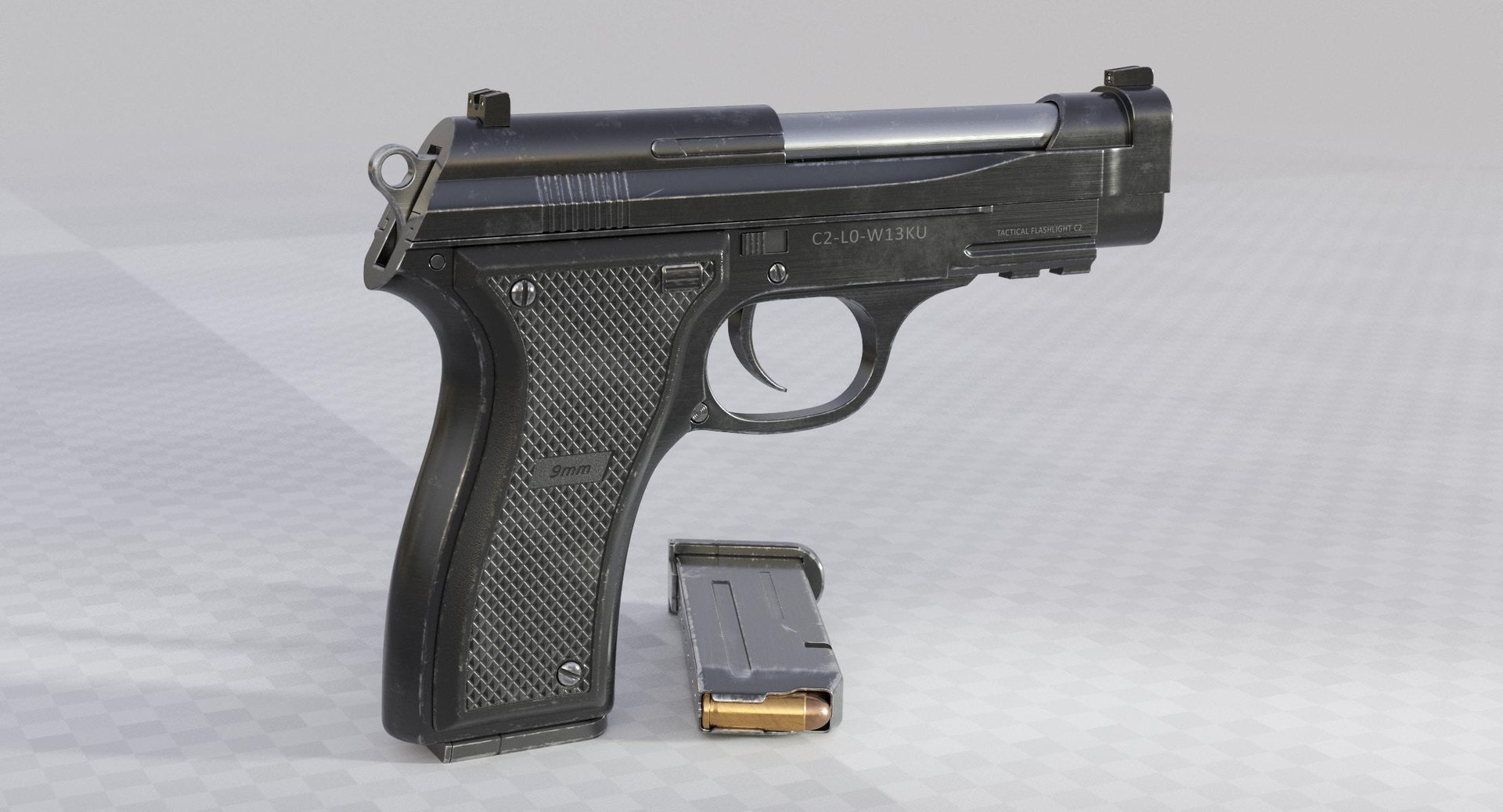 3D 9mm Pistol Model - TurboSquid 1382677