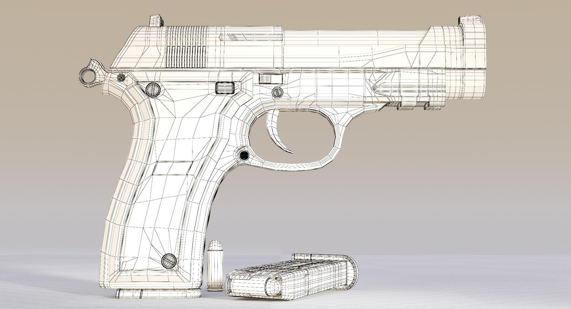 3D 9mm pistol model - TurboSquid 1382677
