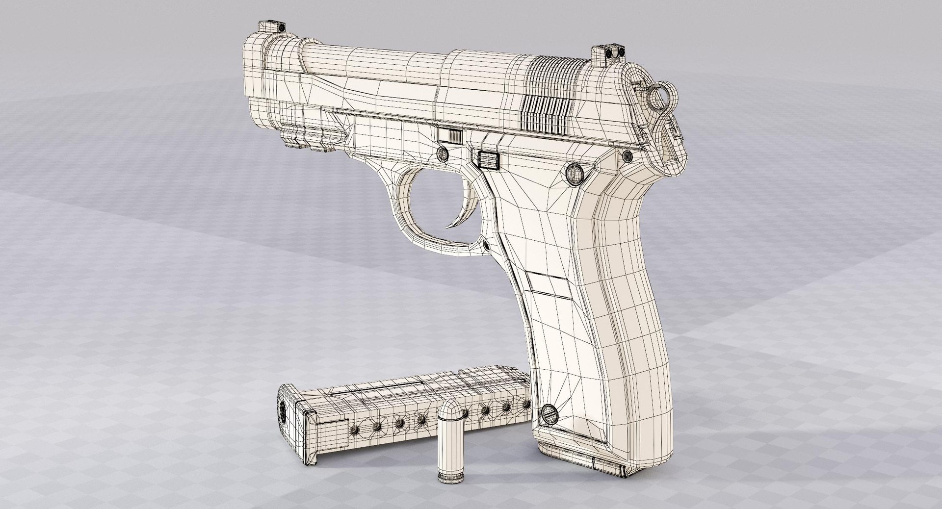3D 9mm Pistol Model - TurboSquid 1382677