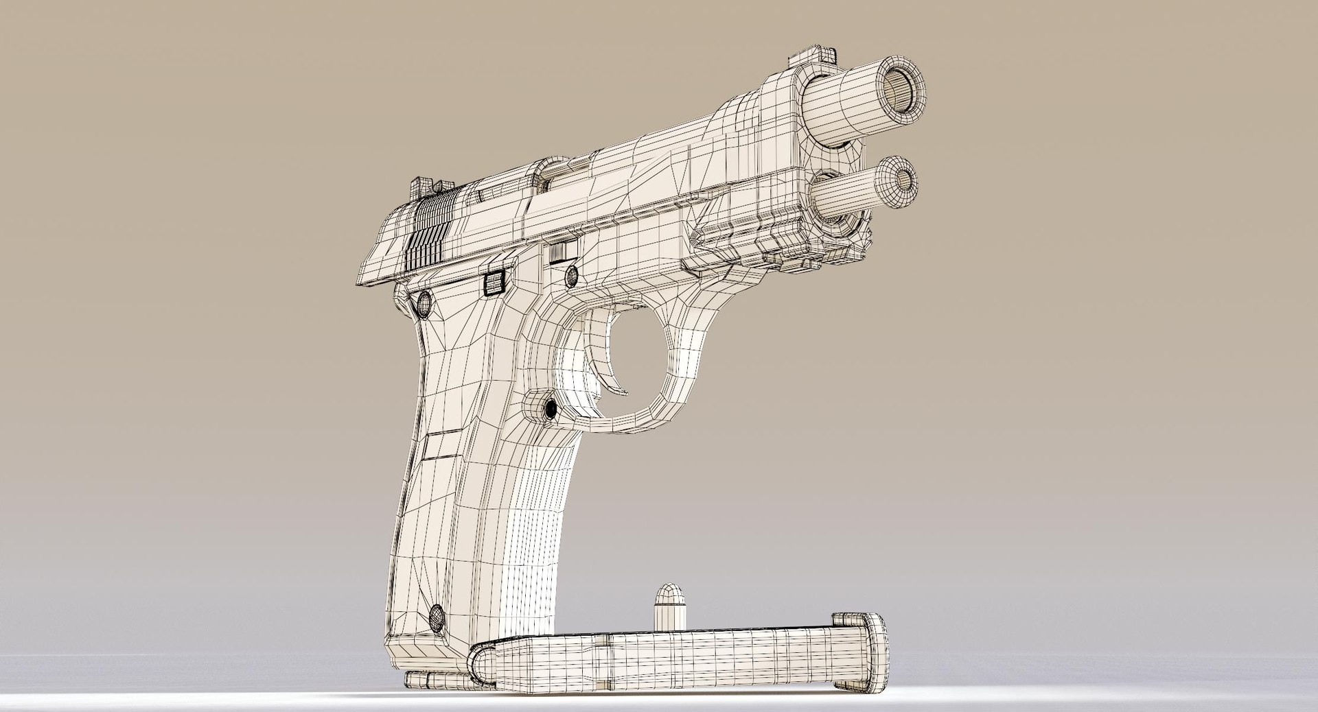 3D 9mm pistol model - TurboSquid 1382677