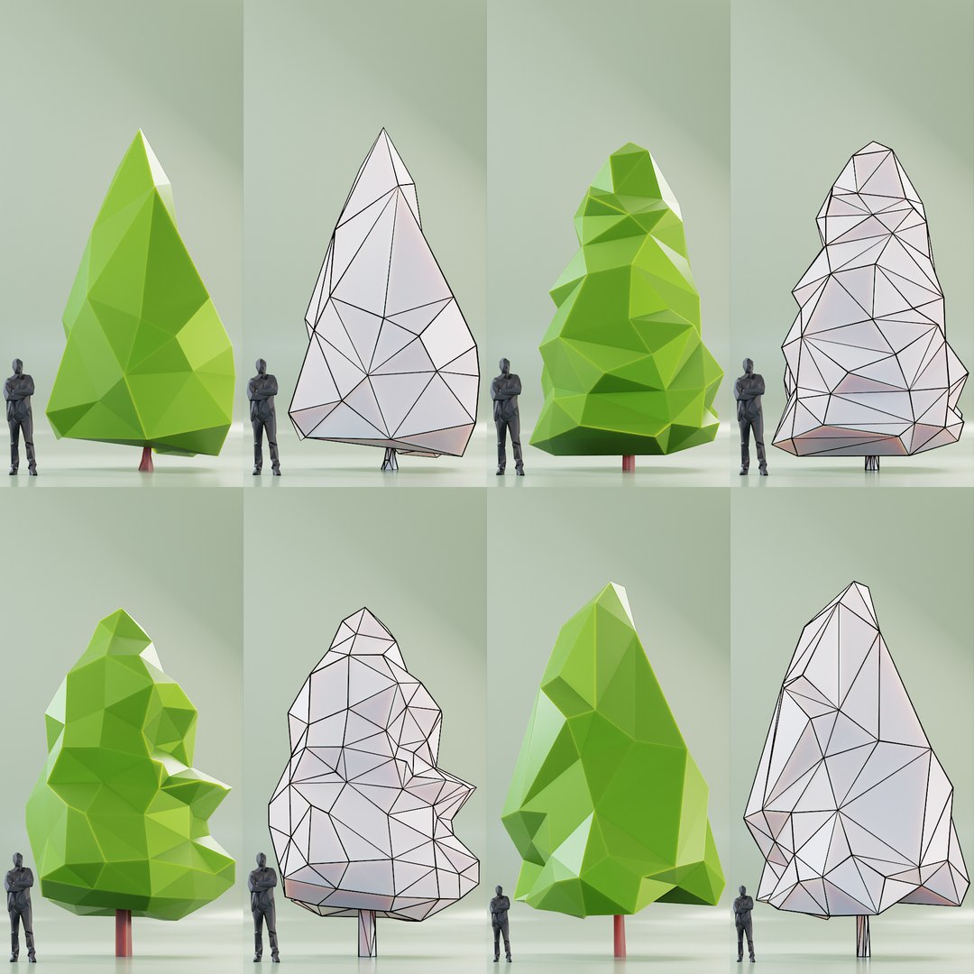 3D PaperTrees Model - TurboSquid 1962389