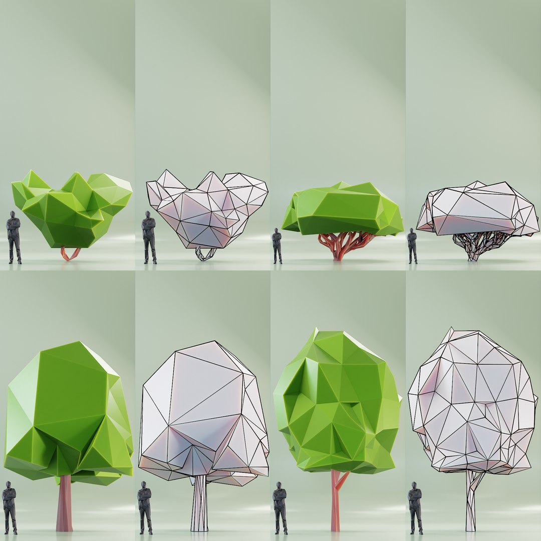 3D PaperTrees Model - TurboSquid 1962389