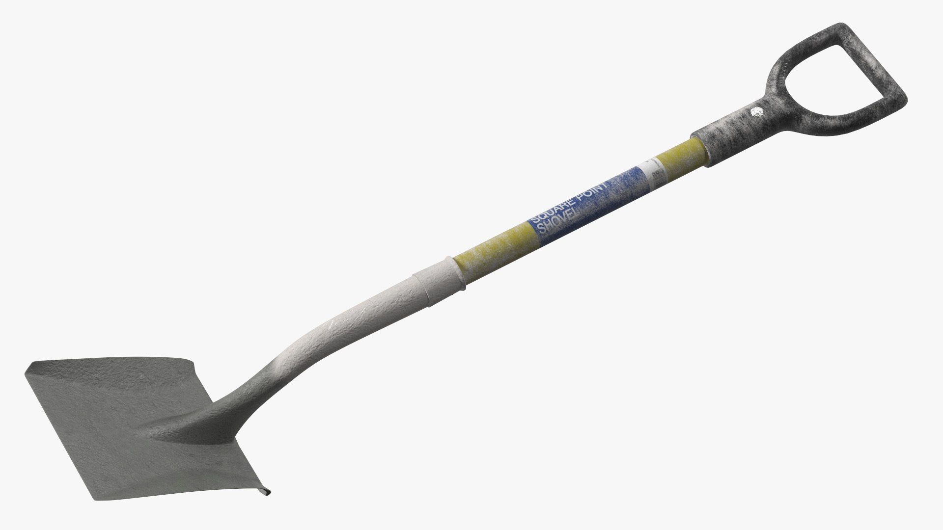 One Wheel Construction Cart Full of Concrete with Shovel model ...