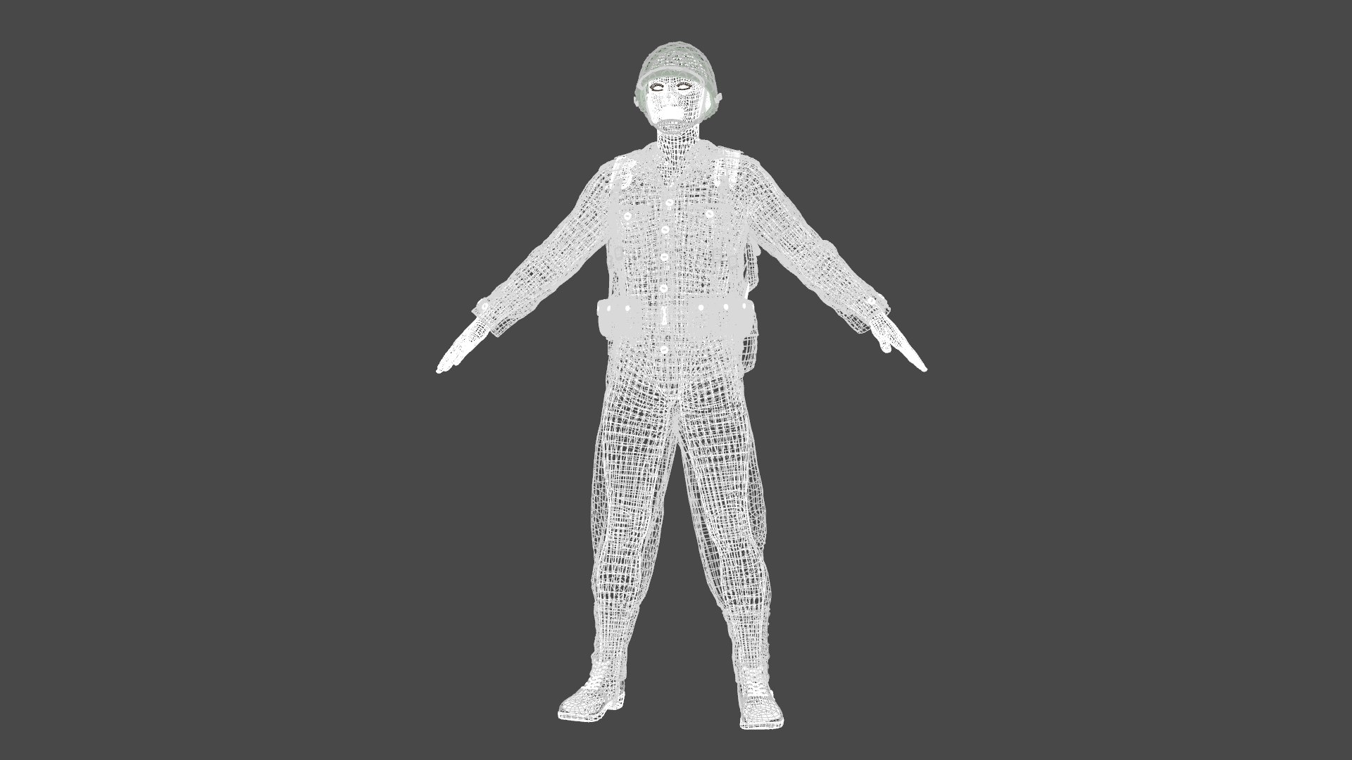 World War II USA Uniform Medical Soldier Rigged Animated Low-poly ...