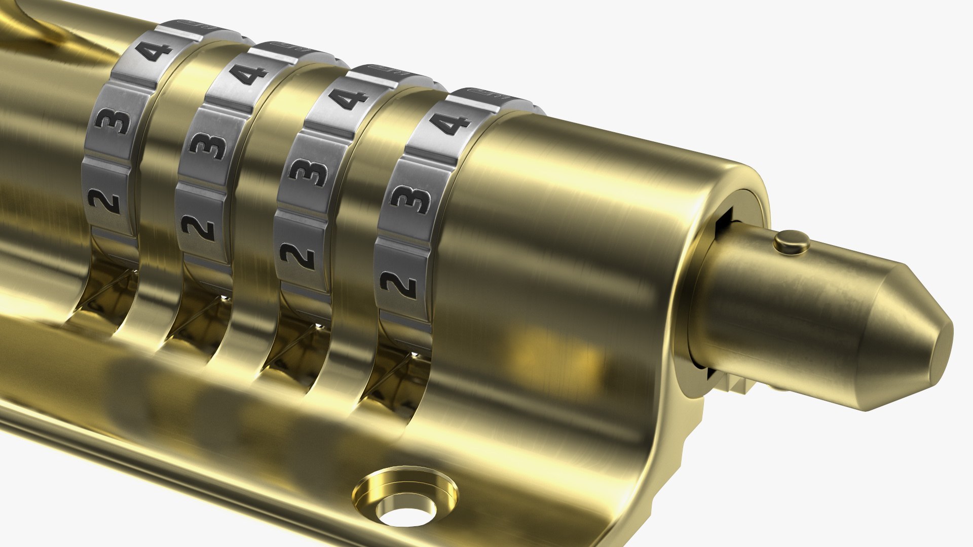 3D Combi Bolt Door Lock Brass - TurboSquid 1783909
