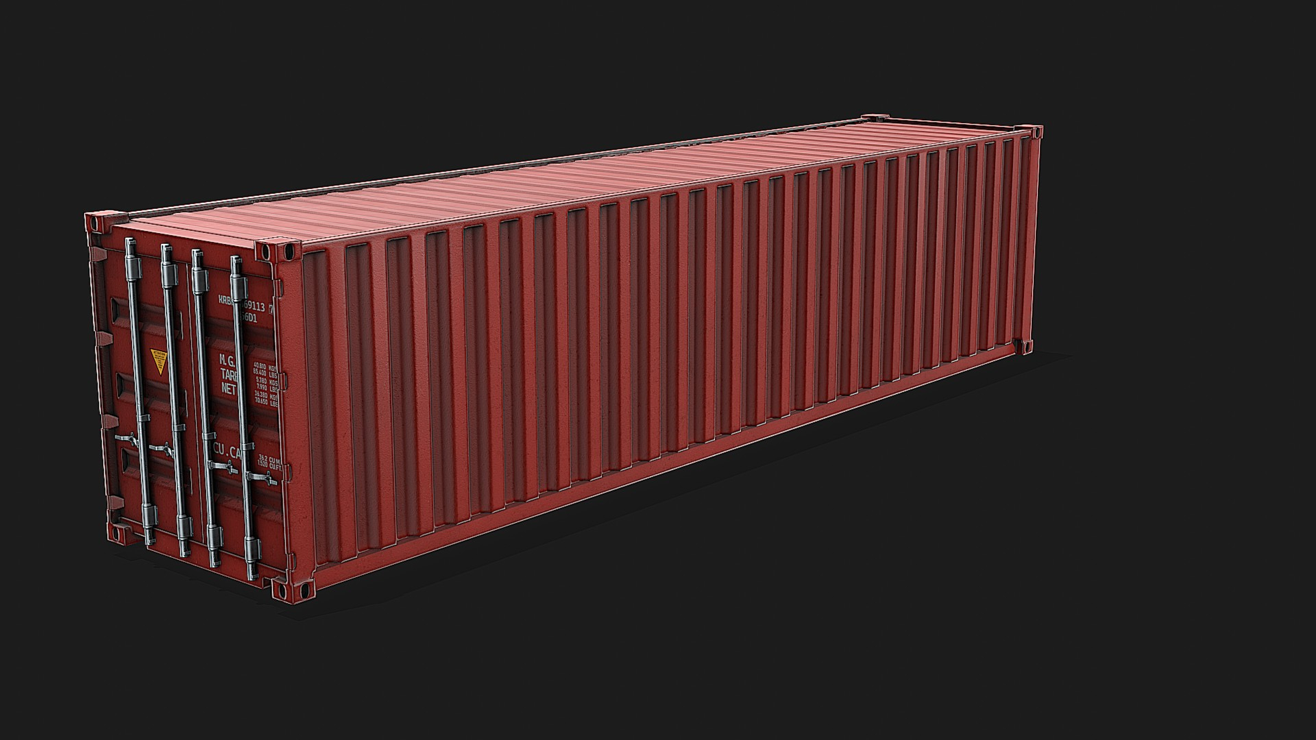 40ft Shipping Container - Red Model - TurboSquid 2152000