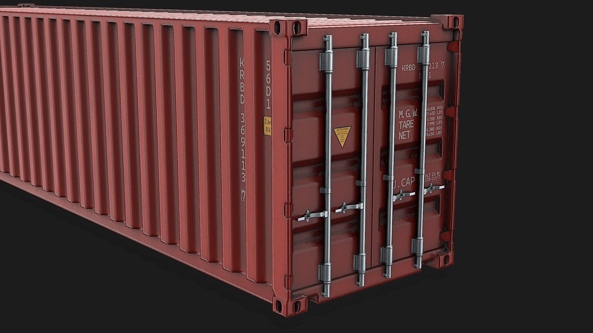 40ft Shipping Container - Red Model - TurboSquid 2152000