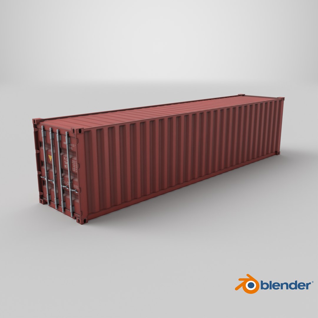 40ft Shipping Container - Red Model - TurboSquid 2152000