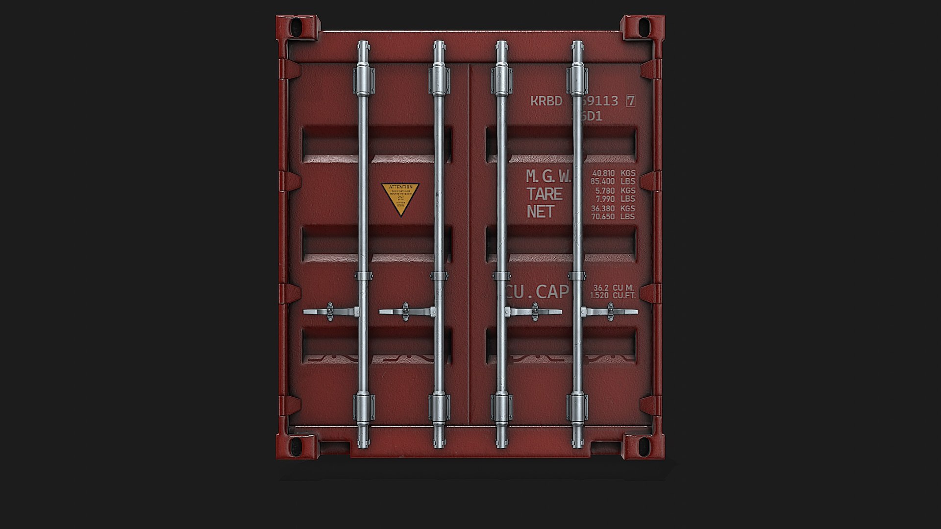 40ft Shipping Container - Red Model - TurboSquid 2152000