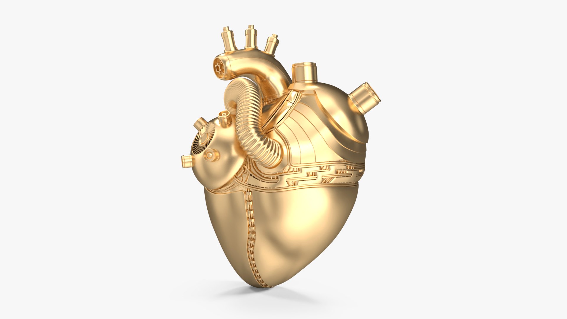 3D Golden Mechanical Heart - TurboSquid 2197463