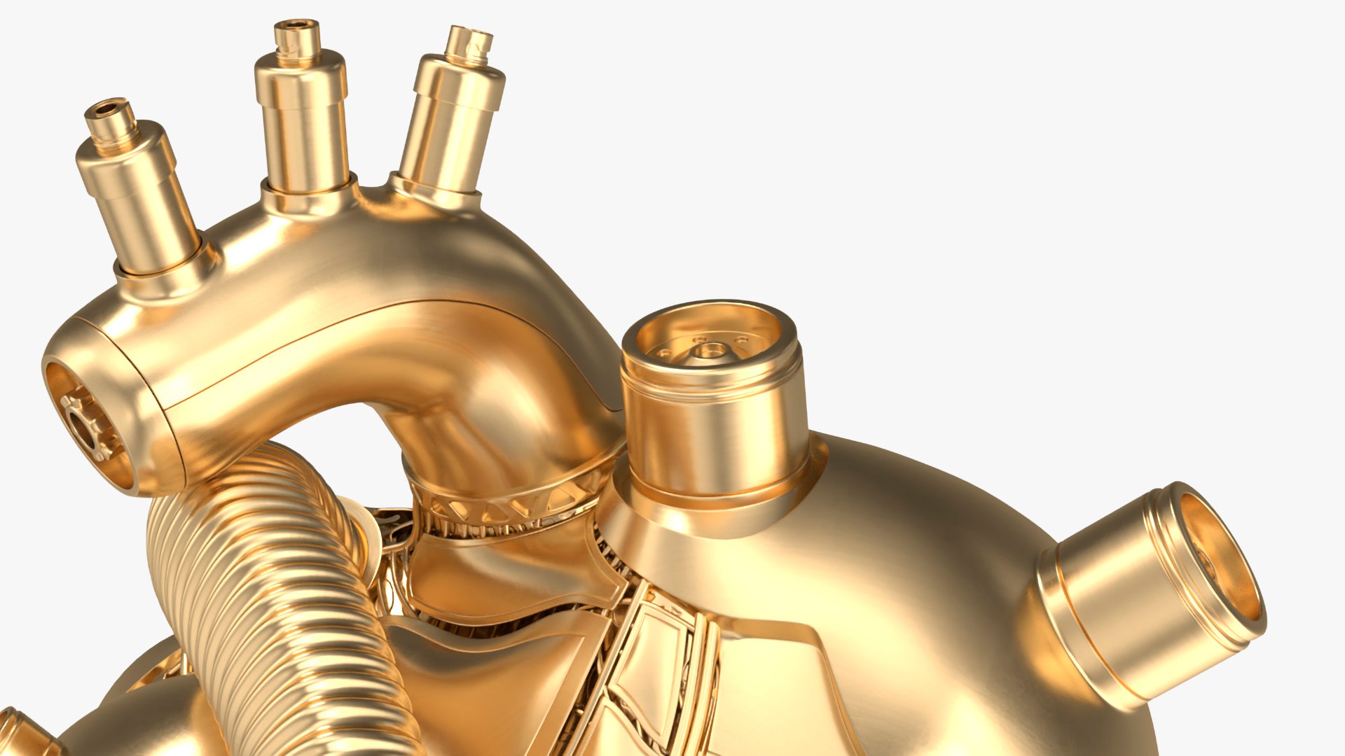 3D Golden Mechanical Heart - TurboSquid 2197463