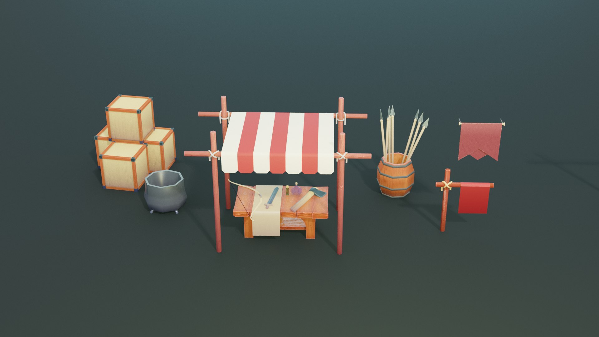 3D Medieval Merchant Lowpoly Textured Pack - TurboSquid 1817511