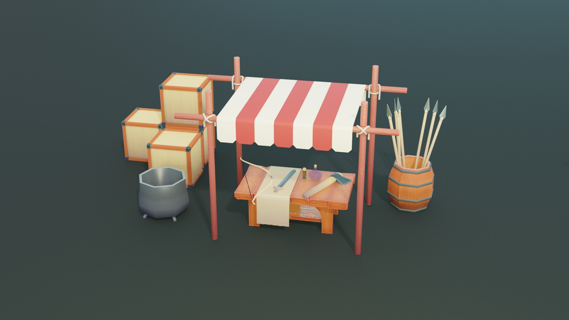3D Medieval Merchant Lowpoly Textured Pack - TurboSquid 1817511