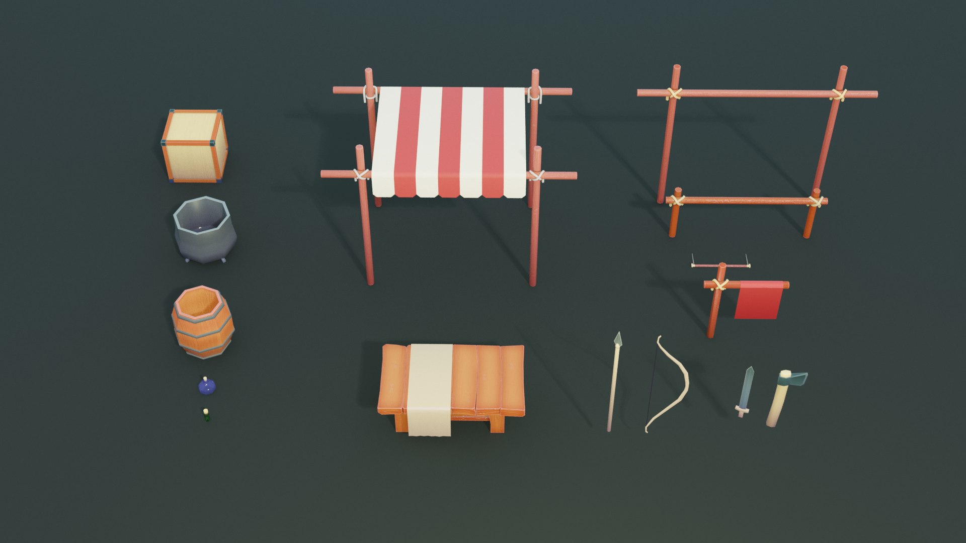 3D Medieval Merchant Lowpoly Textured Pack - TurboSquid 1817511