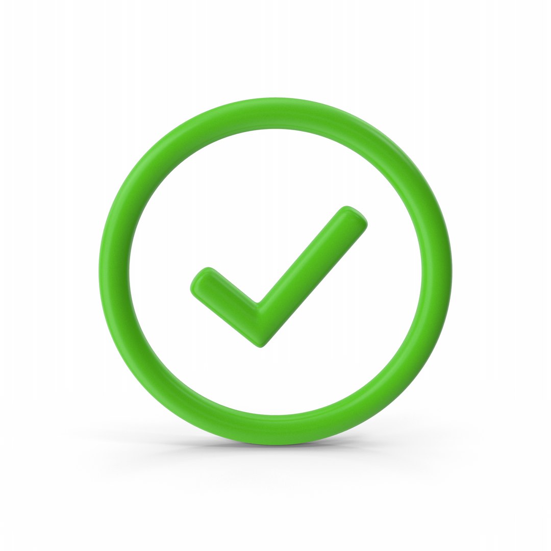 Green Checkmark 3D - TurboSquid 2069511