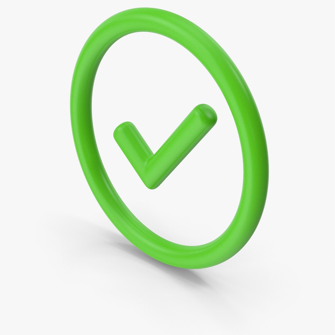 Green Checkmark 3D - TurboSquid 2069511